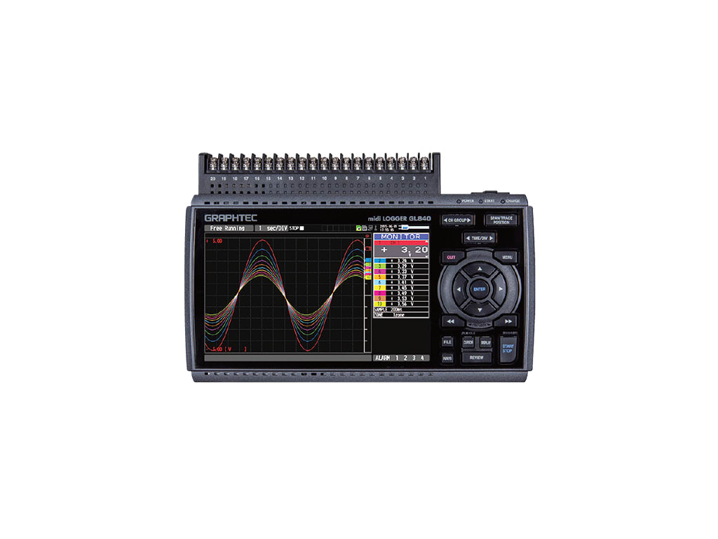 Yamato GL840M - Multi-Channel Data Logger with 7 inch Color Display, 20 Analog Channels - Epsilon